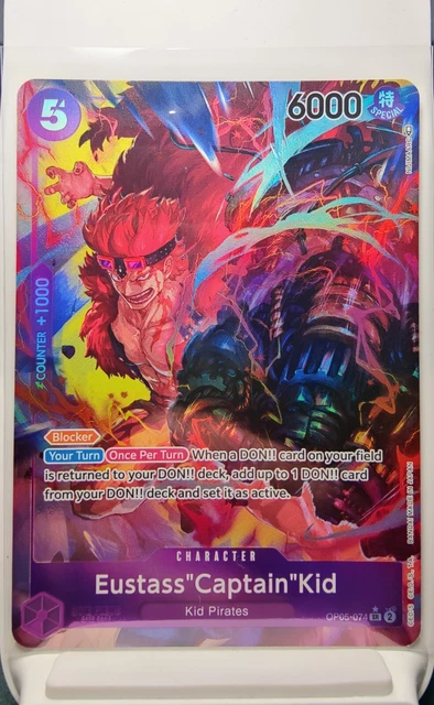 CARTE ONE PIECE Eustass Captain Kidd SR Op05-074 Alt Art OP-05 ENG EUR ...