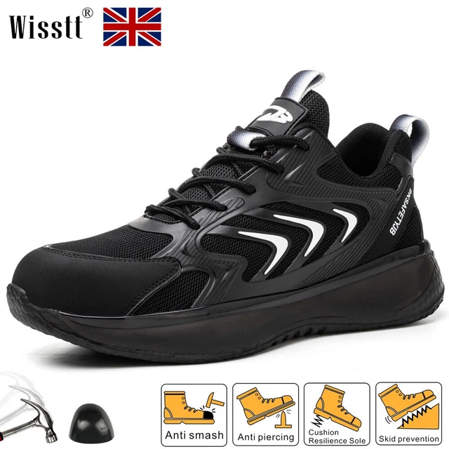 MEN'S LIGHTWEIGHT STEEL Toe Cap Shoes Womens Safety Trainers Work Boots ...