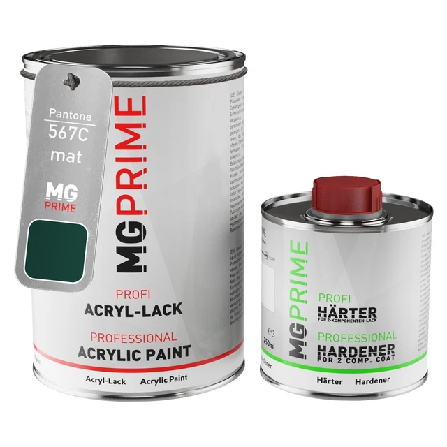 PANTONE 567C GREEN mat peinture acrylique 1,5 Litres 1500 ml durcisseur ...