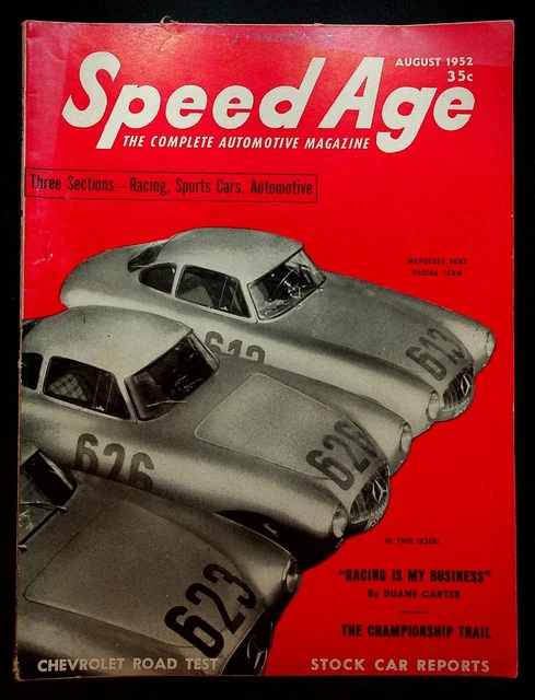 SPEED AGE MAGAZINE August 1952 Chevrolet Road Test Stock Car NASCAR ...