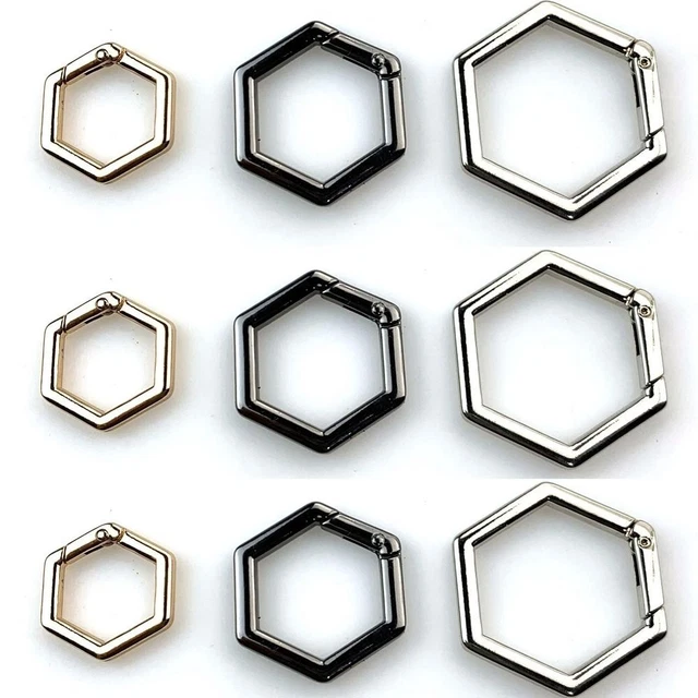 5PCS BLACK GOLD Silver Carabiner 20/25/32mm Snap Clasp Clip Purses ...