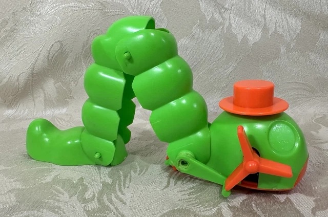 VINTAGE WIND-UP GREEN Worm w/ Orange Top Hat - Caterpillar - 1970s ...