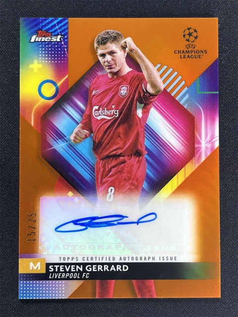 2023-24 TOPPS FINEST UCL & UEL Steven Gerrard #A-SG Orange Variation ...