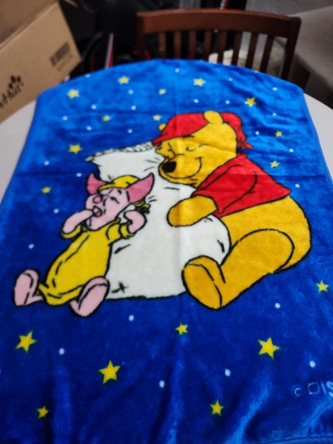 VINTAGE DISNEY WINNIE The Pooh and Piglet Sleepy Time Crib Blanket RARE ...