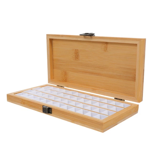BAMBOO PAINT DISPENSING Box Desk Supplies Storage Case Empty Water ...