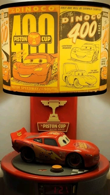 DISNEY PIXAR CARS Lightning McQueen Lamp Light Talking Alarm Clock ...
