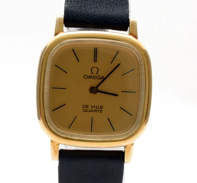 VINTAGE [N MINT] OMEGA De Ville Cal.1350 Push Crown Quartz Ladies Watch ...