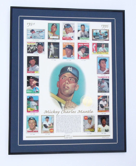 FRAMED MICKEY MANTLE Topps Poster 1931-1995 Limited Edition #4,202/ ...