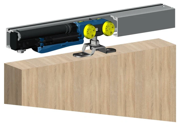 SOFT CLOSE SLIDING Door Gear Track Kit System 2000mm Track (max 1000mm ...