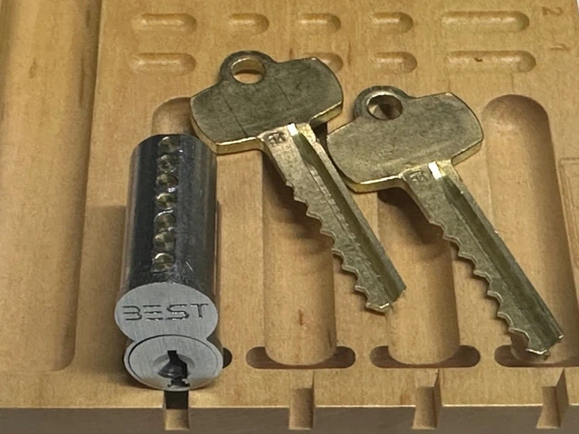 BEST SFIC 7-PIN Core Keyed “BA” Keyway Brushed Chrome Finish with 2 ...