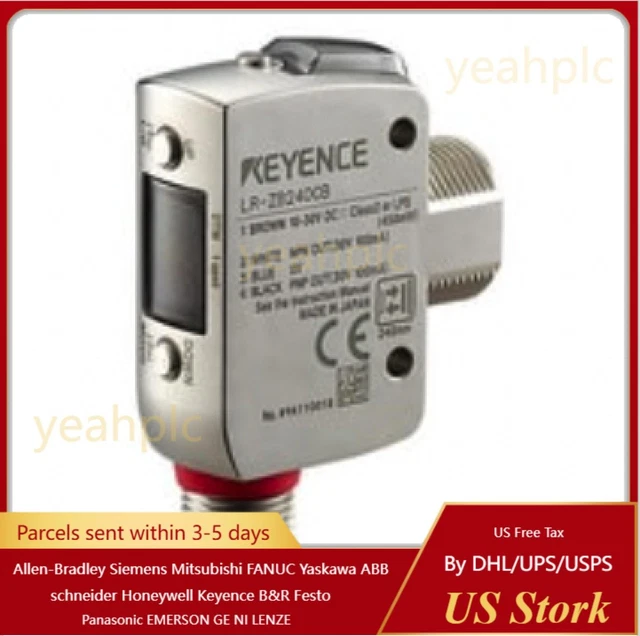 KEYENCE LR-ZB90CB SELF-CONTAINED CMOS Laser Sensor, M18 Threaded Mount ...