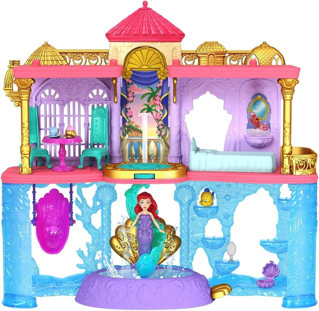 MATTEL DISNEY PRINCESS Ariel's Land & Sea Castle, Includes Ariel Doll ...