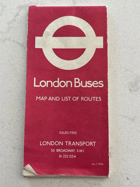 LONDON TRANSPORT BUSES Map And List Of Routes 1976 £8.83 - PicClick UK
