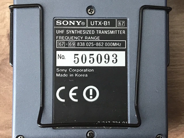 SONY UHF UTX-B1 con microfono SONY ECM-77BC UK 67-69 838,025-862.000 ...