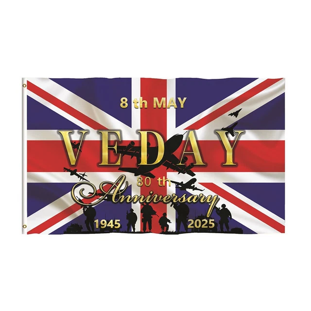 2025 VE DAY 80th Anniversary Flag 3x5 Ft VE Day Flag Memorabilia Flag ...