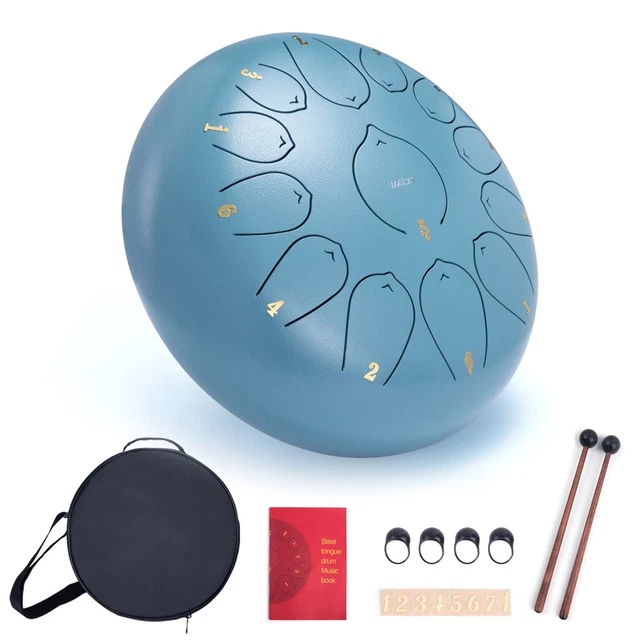 13 TÖNE C-DUR Steel Tongue Drum Zungen Trommel 12" Stahlzungen Trommel ...