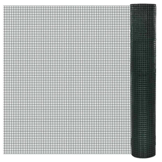 RECINZIONE IN RETE per Pollaio Rivestita in PVC 25x1 m Verde EUR 67,00 ...