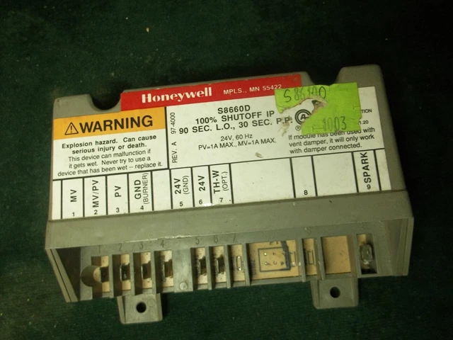 HONEYWELL FURNACE PILOT Module Control Board S8660D1010 S8660J1008 ...