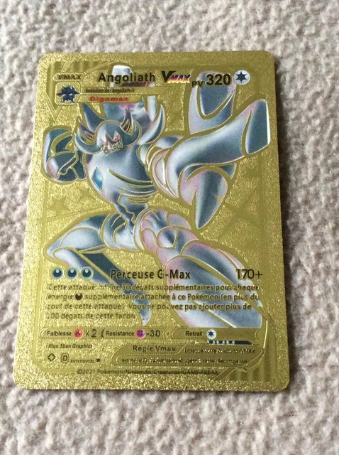 CARTE POKÉMON METAL DORE ANGOLIATH VMAX PV 320 VERSION FRANCAISE NEUVE ...