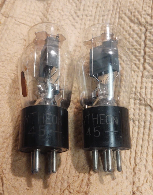 RARE MATCHED PAIR St Eveready Raytheon Box Plate Ux-245 / 45 Tube £136. ...