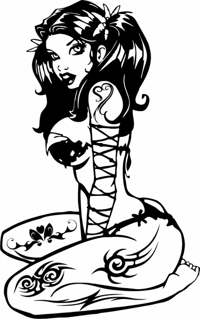 Sexy Hot Girl Tattoo Woman Laptop Car Truck Window Vinyl Decal Sticker