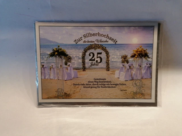 GLÜCKWUNSCHKARTE &SILBERHOCHZEIT& 25 Jahre Grußkarte Mit Umschlag EUR 1 ...