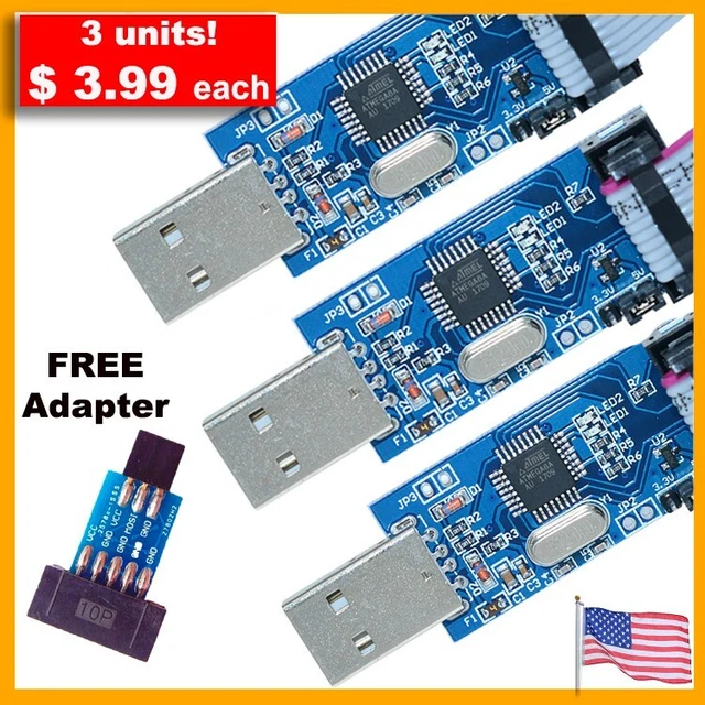3 UNITS-USBASP USBISP 3.3V-5V AVR Programmer for Arduino ATMEGA8 ...