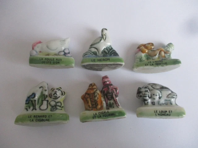 LOT 6 FÈVES série les fables de la fontaine socle vert fève EUR 3,80 ...