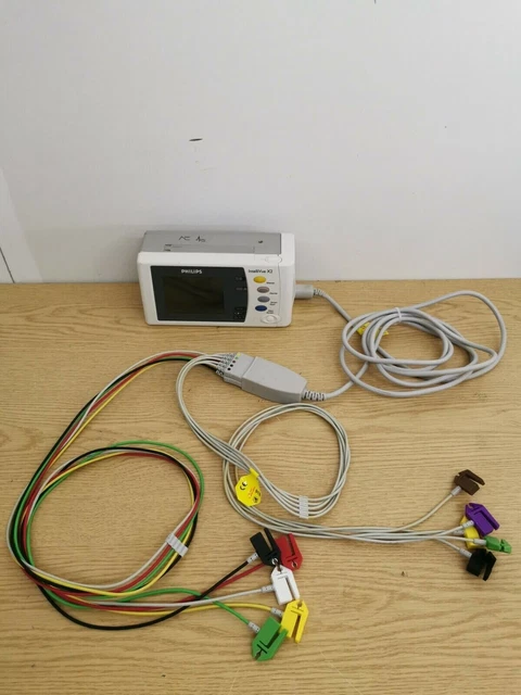 PHILIPS INTELLIVUE X2 M3002A Patient monitor module + 12 leads ECG ...