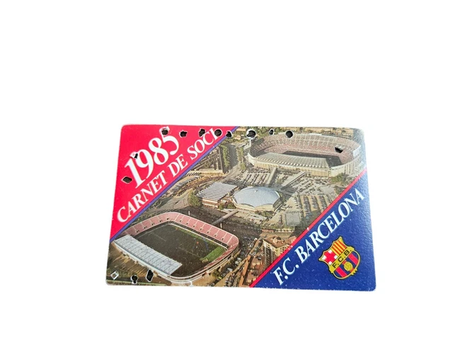 FC BARCELONA VECCHIA carta permanente 1985, biglietto, Caldere Migueli ...