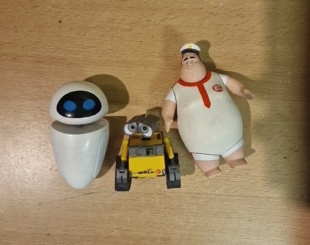 DISNEY PIXAR WALL-E & Captain B.Mccrea EVA Action Figure Thinkway Toys ...