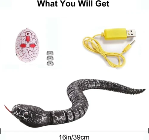 INFRARED RC REMOTE Control Snake Realistic Prank Fun USB Snake Toy Kids ...