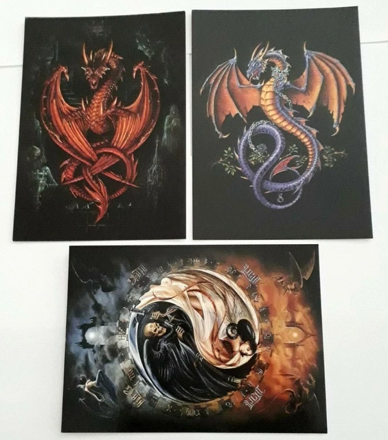 3 X DRAGONS ALCHEMY GOTHIC / ALCHEMY CARTA - OFFICIAL POSTCARD - 2001 / ...