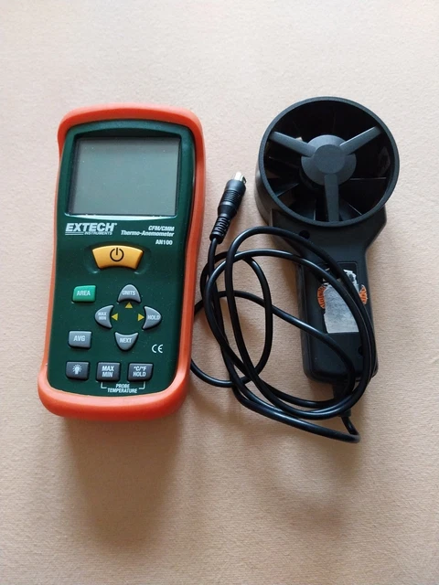 EXTECH CFM/CMM MINI-THERMO-ANEMOMETER AN100 Anemometer Thermometer ...