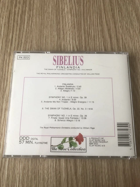 CD SIBELIUS FINLANDIA The Swan Of Tuonela Symphony Nº1 In E Minor Rare ...