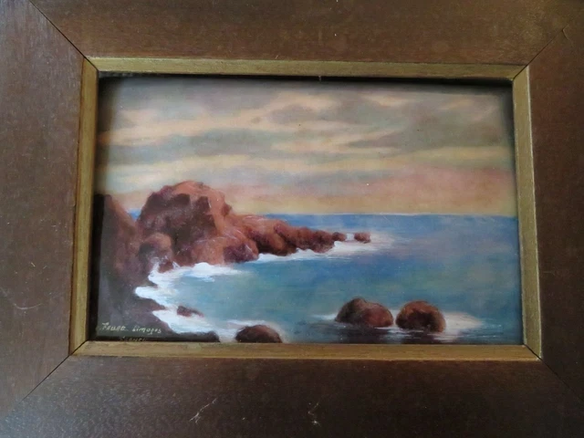 ANCIEN ÉMAUX DE limoges bord de mer signé C. Faure EUR 65,00 - PicClick FR