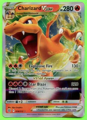 CHARIZARD VSTAR 018/172 Ultra Rare Full Art SWSH Brilliant Stars ...