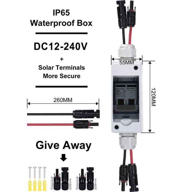 FOR SOLAR PANELS-PV Isolator Switch DC12-400v IP65 Disconnect Circuit ...