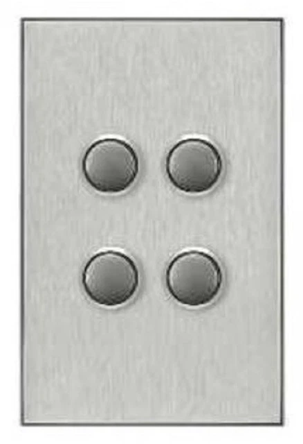 CLIPSAL SATURN PUSH BUTTON SWITCH 4-Gangs 20A 250V LED Indicator ...
