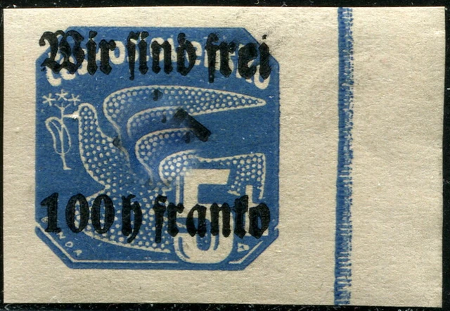 SUDETENLAND RUMBURG ZEITUNGSMARKE 100 auf 5 postfrisch Mi.Nr. 28 ABART ...