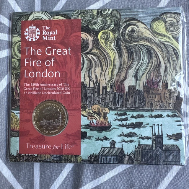 2 POUND COIN Great Fire of London Royal Mint Pack Brand New BUNC 2016 £ ...