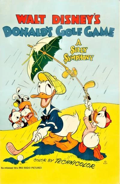 DONALDS GOLF GAME Poster Donald Duck With Huey Dewey & Louie OLD PHOTO ...