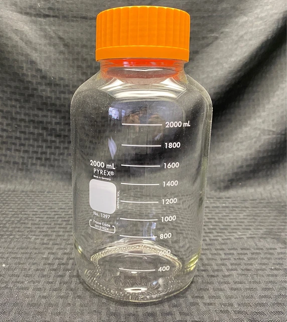 (10) PYREX 2L Round Wide Mouth Media Storage Bottles w/ GLS80 Screw Cap ...