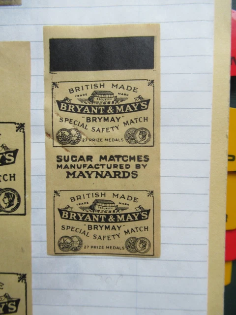 OLD BRYANT & May Miniature Matchbox Label. Design 1. £1.20 - PicClick UK