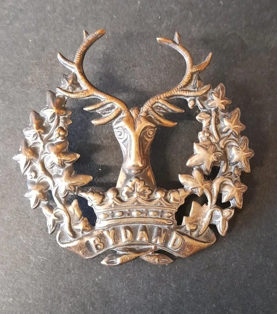 BRITISH MILITARY CAP Badge Gordon Highlanders "Bydand" £19.00 - PicClick UK