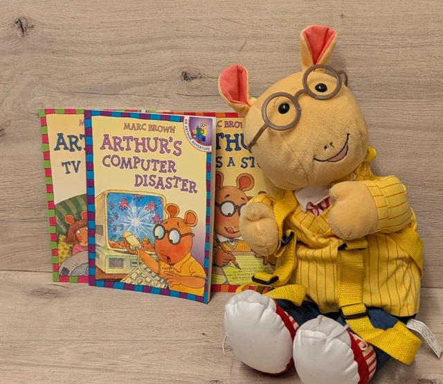 MARC BROWN ARTHUR Aardvark Plush bag and 3 books bundle children's tv £ ...