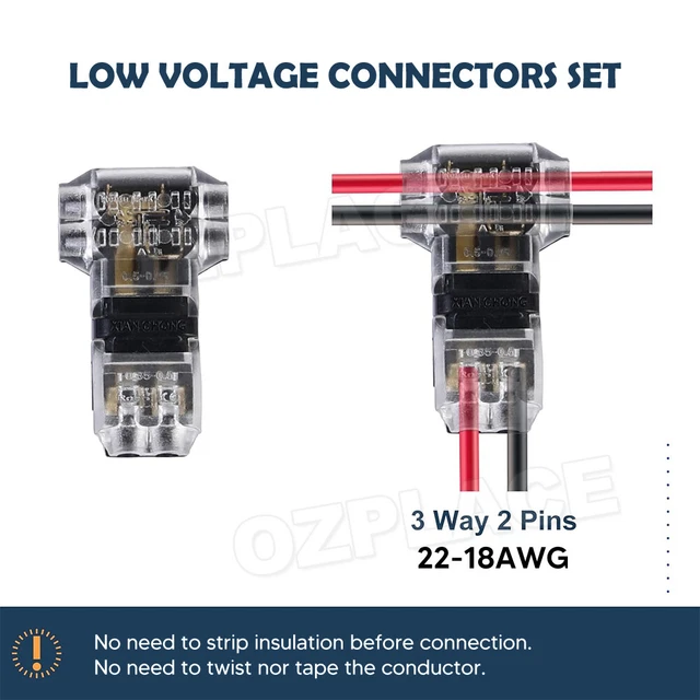 5/50PCS 12V WIRE Cable Snap In Connector Terminal Connections Joiners ...