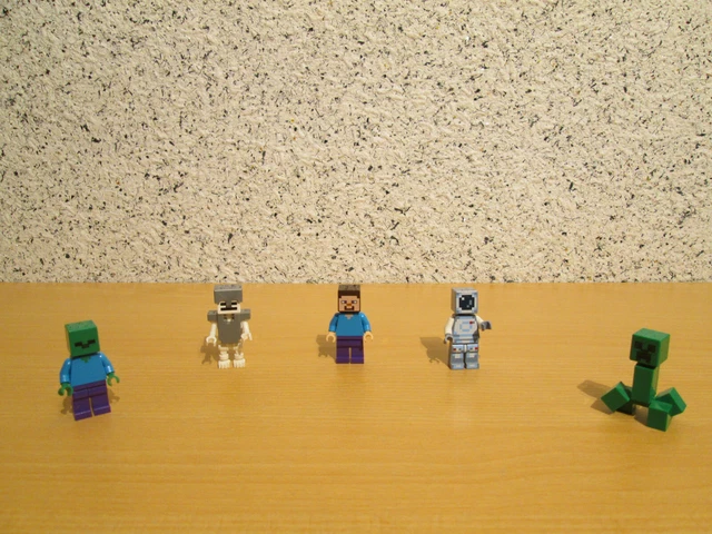 LEGO MINECRAFT 5 Figuren Skelett,Steve,Zombie,Creeper,Skin *N001* £10. ...
