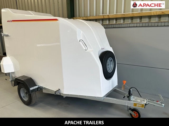 NEW APACHE 6X4 Tow Box Van Bike Trailer rear ramp, spare wheel & props ...