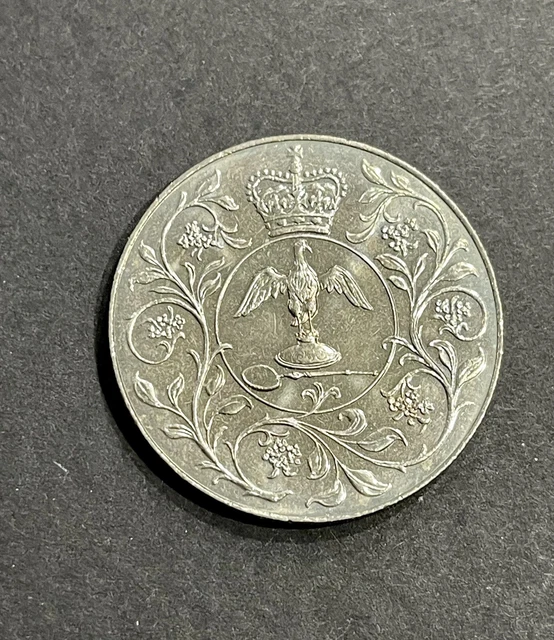 1977 QUEEN ELIZABETH II Silver Jubilee Commemorative Coin 25 New Pence ...